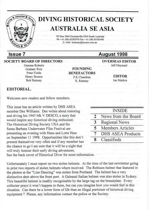 Historical Diving Society | Classic Diver